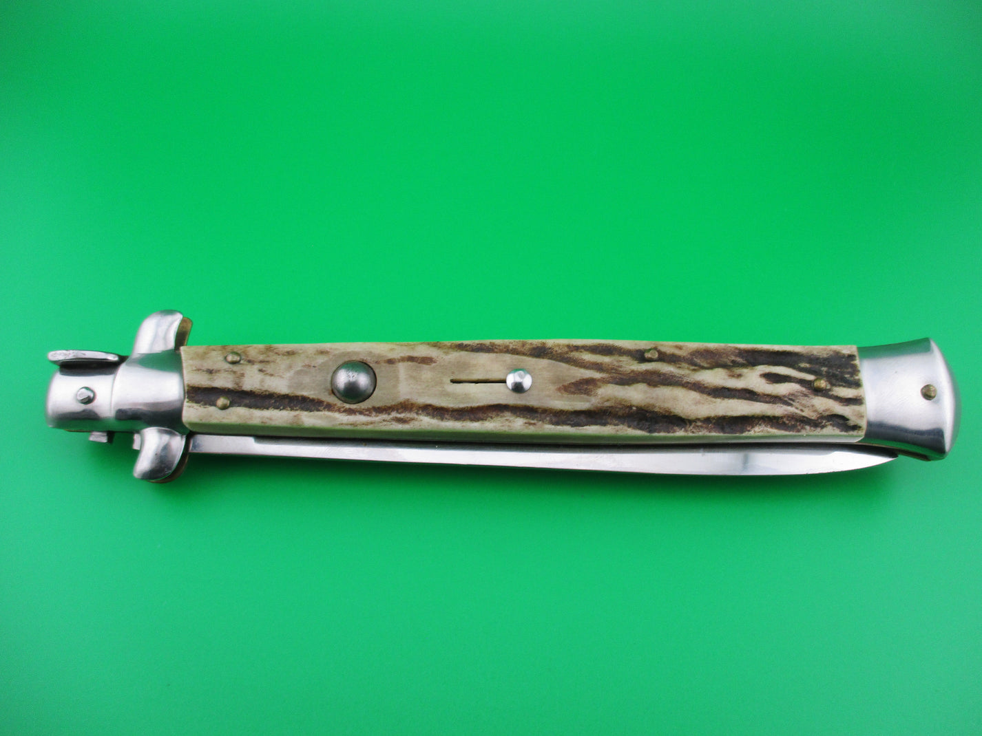 z B Rostfrei 33cm Italian Stag Vintage Stiletto automatic knife – Apple ...
